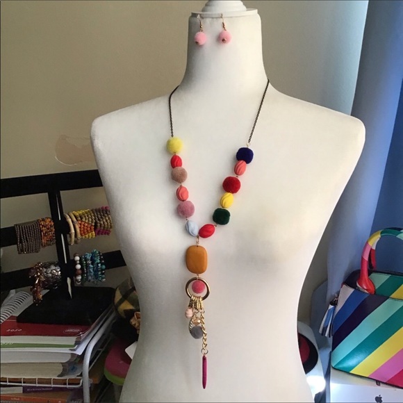 Artisan | Jewelry | Artisan Colorful Pomp Pompons Set | Poshmark